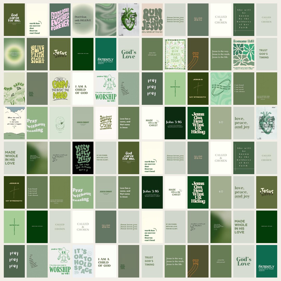Christian Collage Kit: Sage Green Bible Verse Posters (digital Download ...
