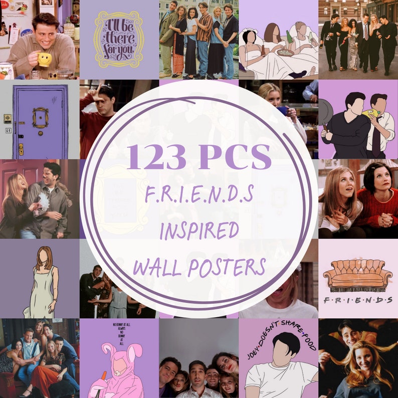123 PCS Friends Vintage Wall Collage Kit Friends TV Show Wall Room ...