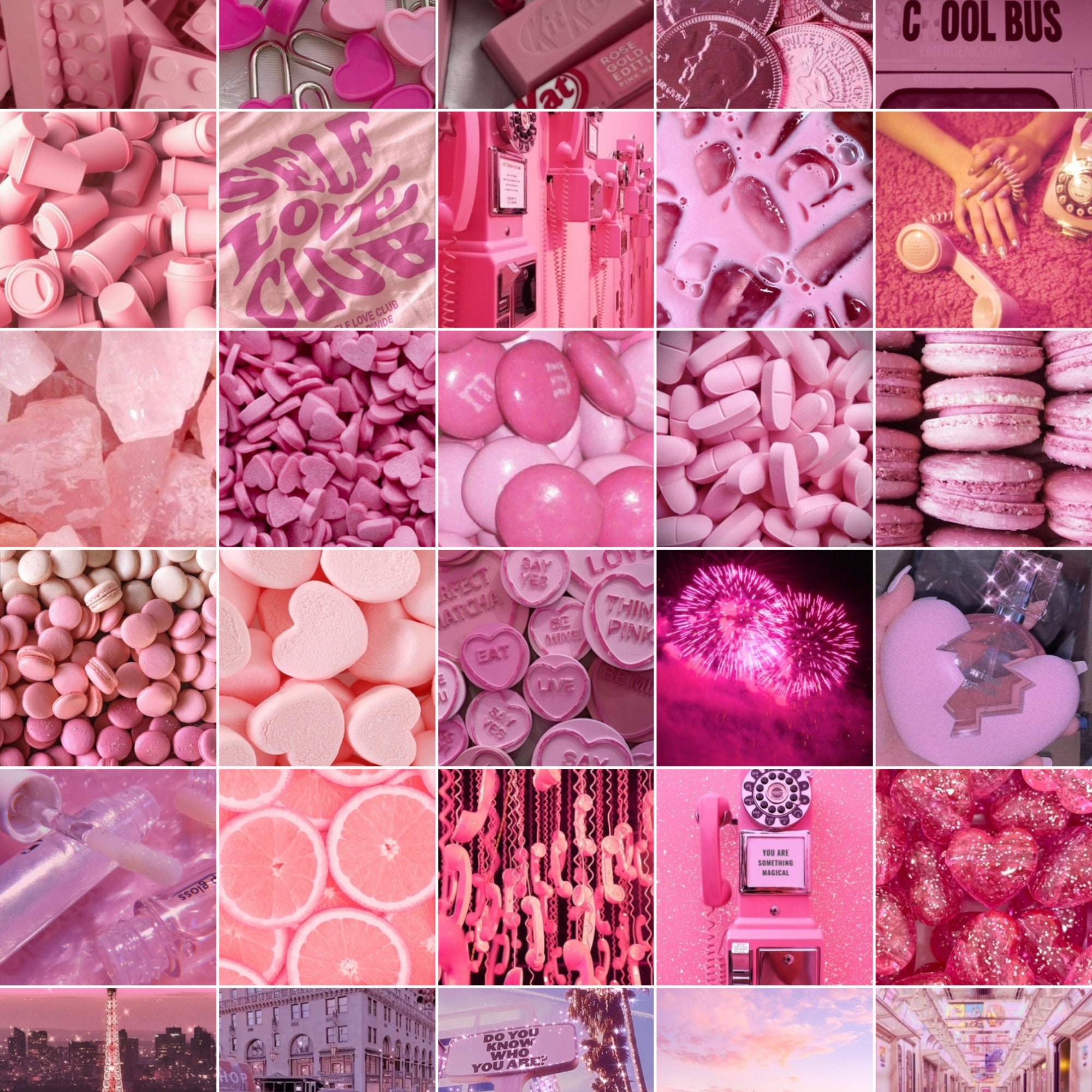 100 PCS Hot Pink Boujee Wall Collage Kit, Neon Pink Aesthetic Photo ... 100 PCS Hot Pink Boujee Wall Collage Kit, Neon Pink Aesthetic Photo ...