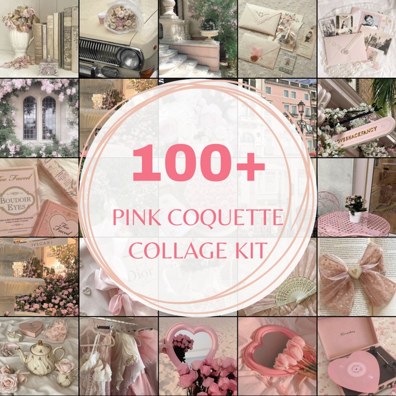 100 PCS Pink Coquette Wall Collage Kit Coquette Posters Coquette Room ...