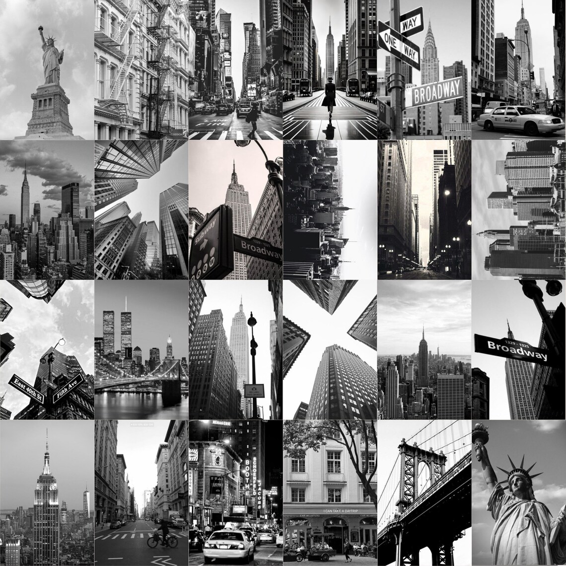 160 PCS New York City Wall Collage Kit Black & White NYC Collage NYC ...