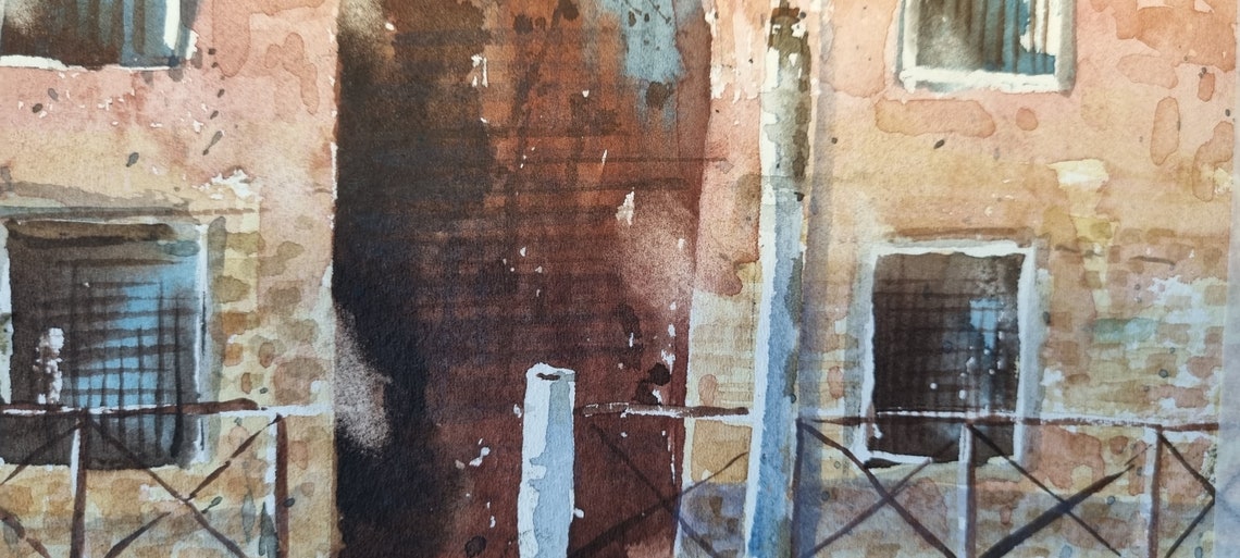 Water Cannel of Venice Watercolor Painting of Original - Etsy