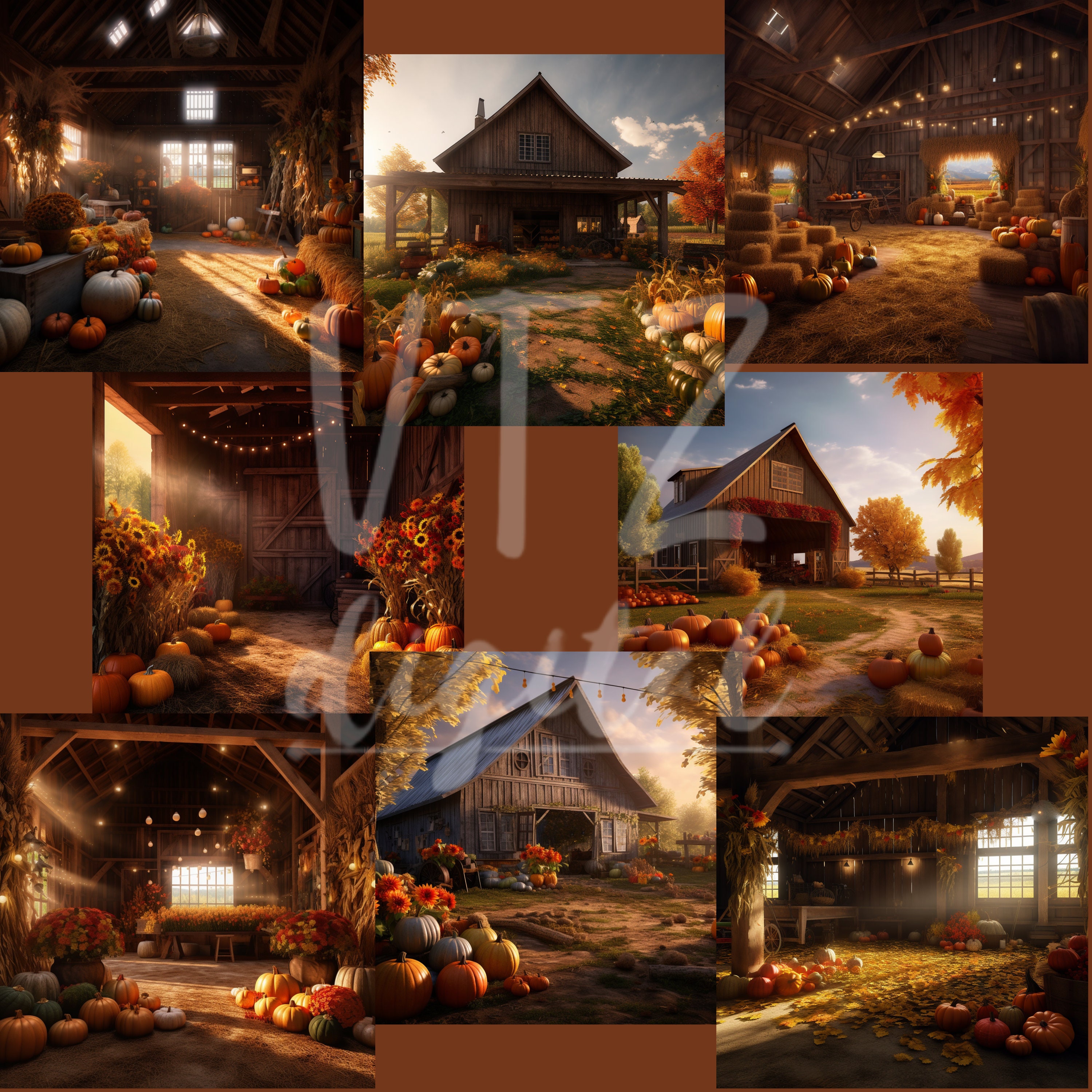 Rustic Fall Barns Digital Backdrop Background Birthday Party Wedding ...