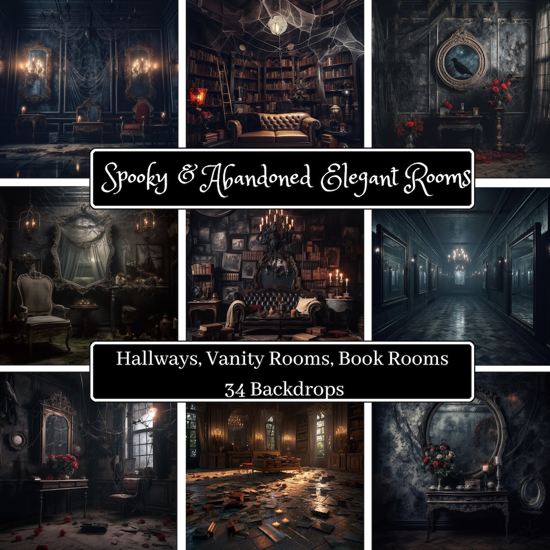 Spooky Abandoned Elegant Rooms Hallways Baroque Vanity Book Room ...