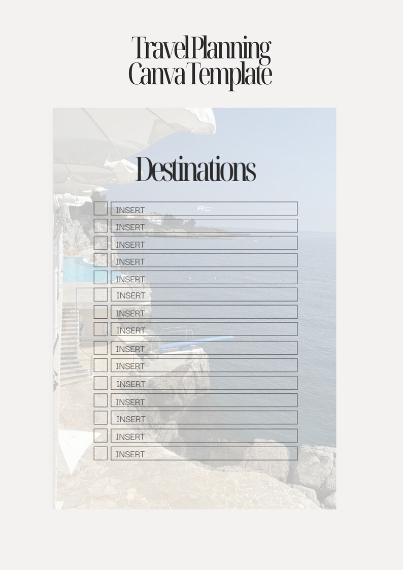 Travel Planning Canva Template - Etsy