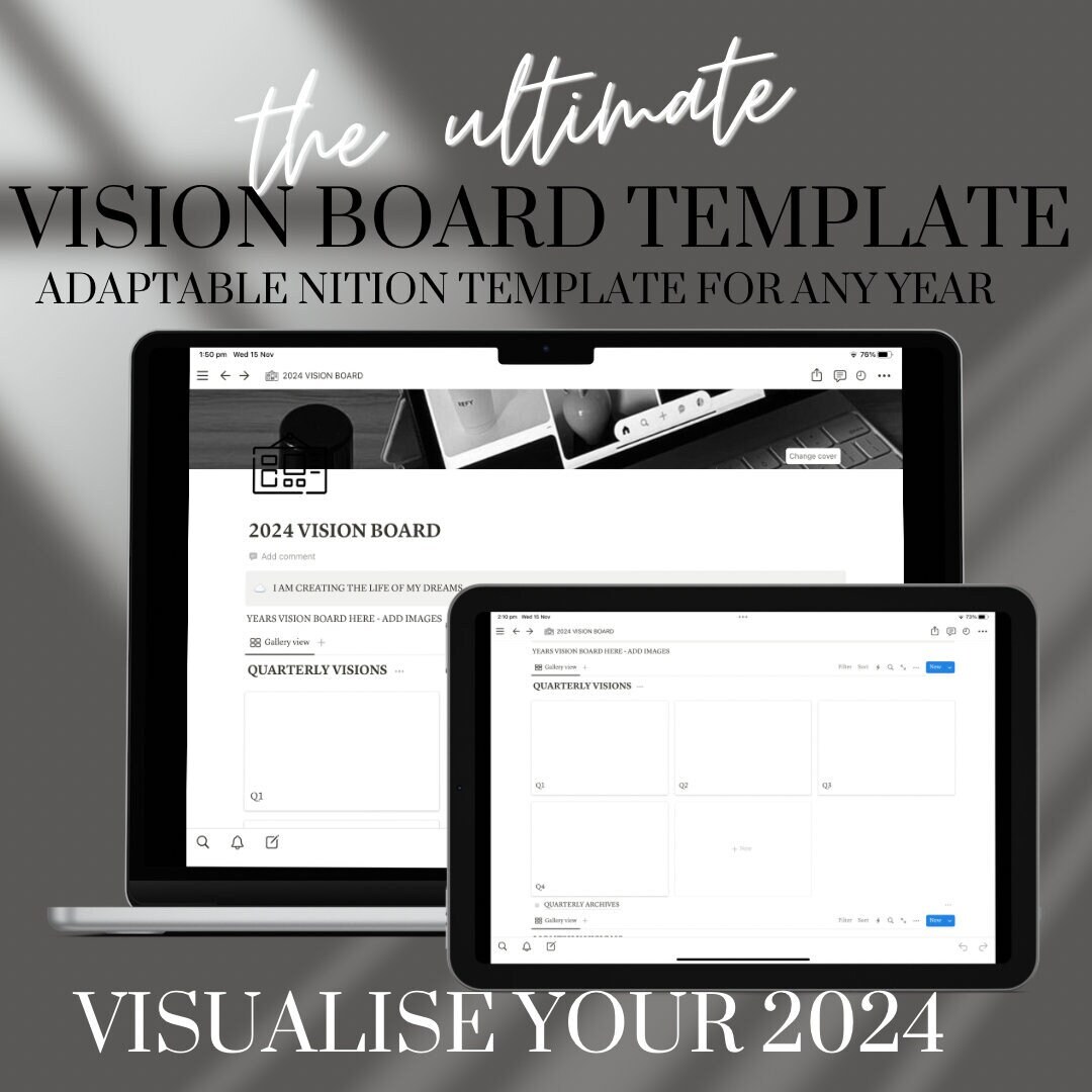 2024 Vision Board Notion Template - Etsy