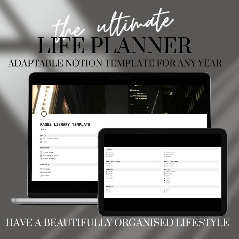 Ultimate Life Planner Notion Template Notion Pages - Etsy