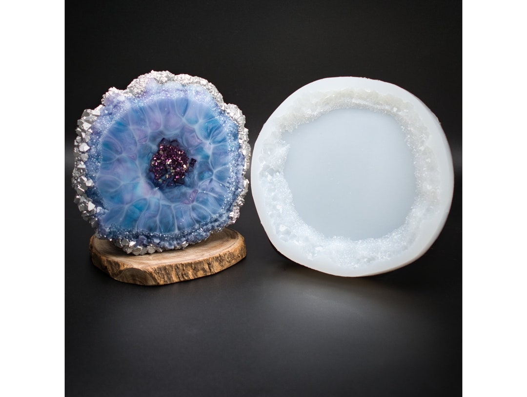 6.25 Inch Crystal Edge Silicone Mold C | Larimar Effect Druzy Sparkle ...