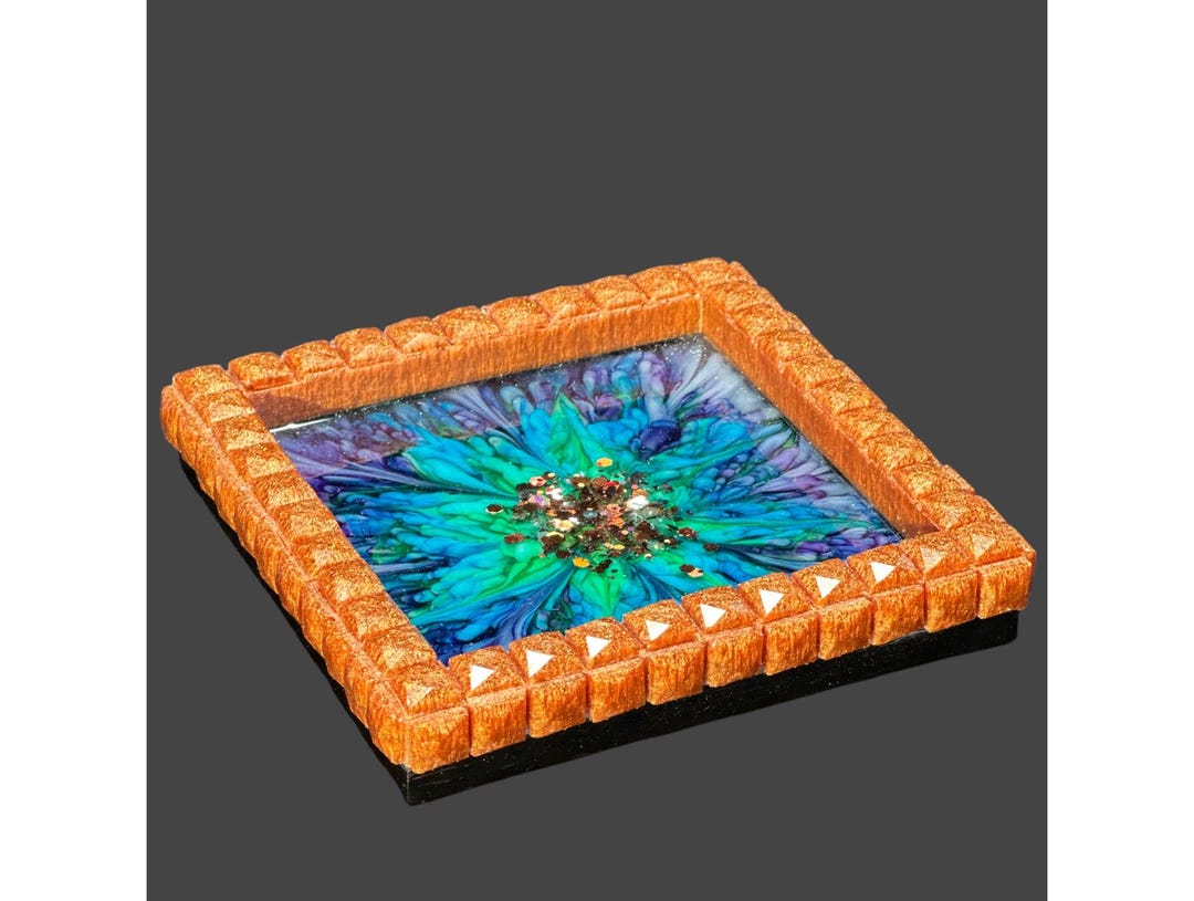 Dark Bloom With Copper Crystal Gem Edge Trinket Dish | Crystal Edge ...