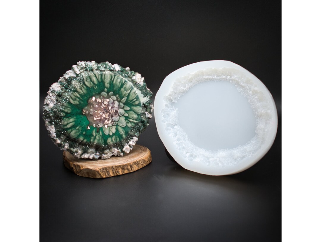 6.75 Inch Crystal Edge Silicone Mold A | Dragon Flower Druzy Sparkle ...