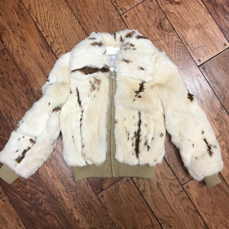 Vintage Cropped, Zip-up, Rabbit Fur Coat - Etsy