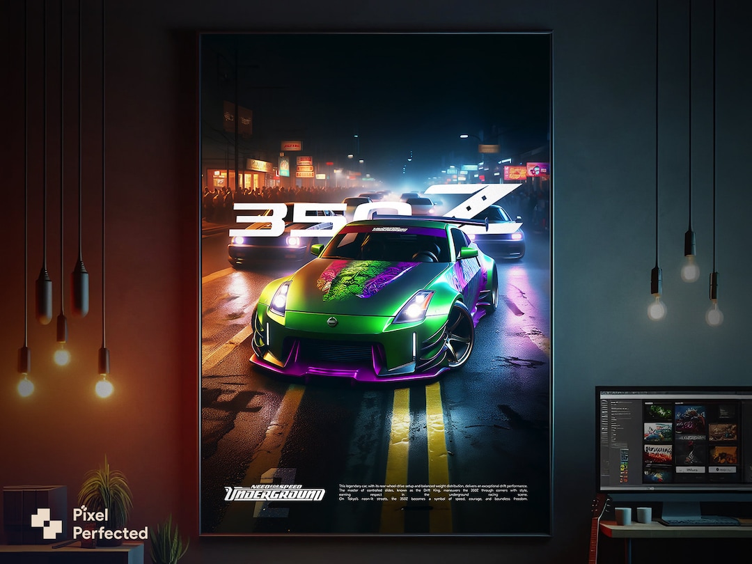 Need for Speed Underground 2, Nissan 350Z Car Poster Modern Home Decor ...