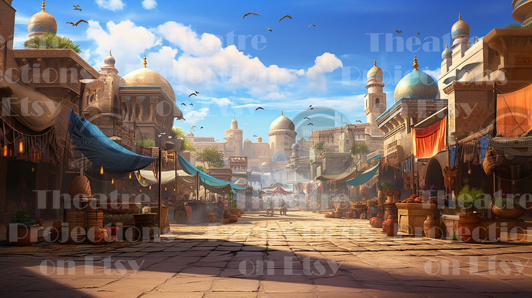 Arabian Marketplace Digital Backdrop for Theatre Projections. - Etsy