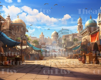 Arabian Palace Daytime Digital Backdrop Used for Theatre Projections ...