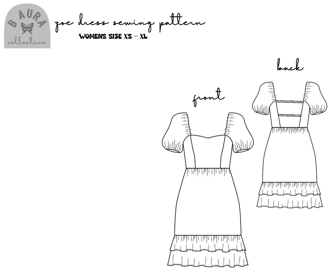 Zoe Dress PDF Sewing Pattern - Etsy