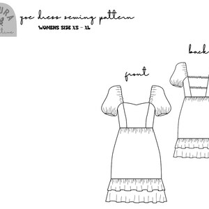 Zoe Dress PDF Sewing Pattern - Etsy