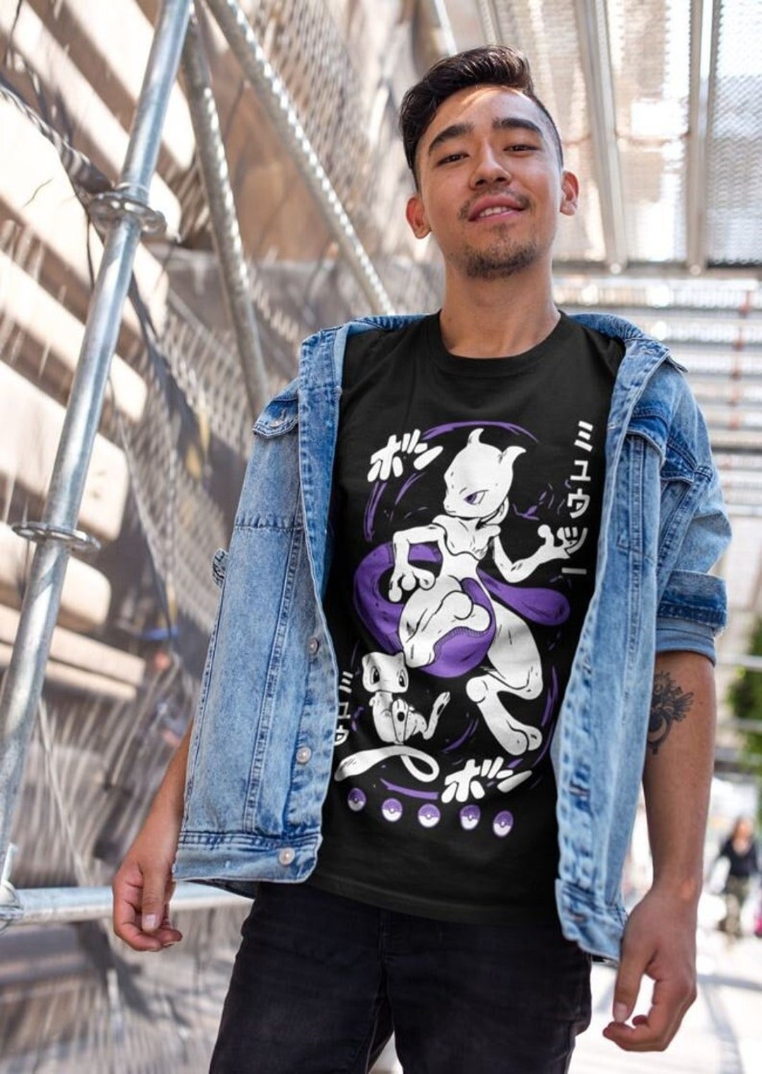 Mewtwo Mew Tee, Video Game T-shirt, Japanese Anime - Etsy