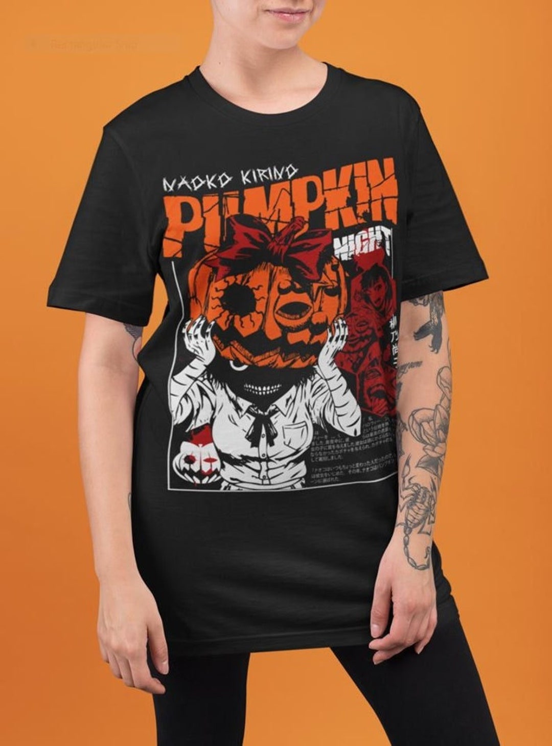 Human Skin Gore Girl Tshirt, Violent Manga Shirt, Horror Pumpkin Night ...
