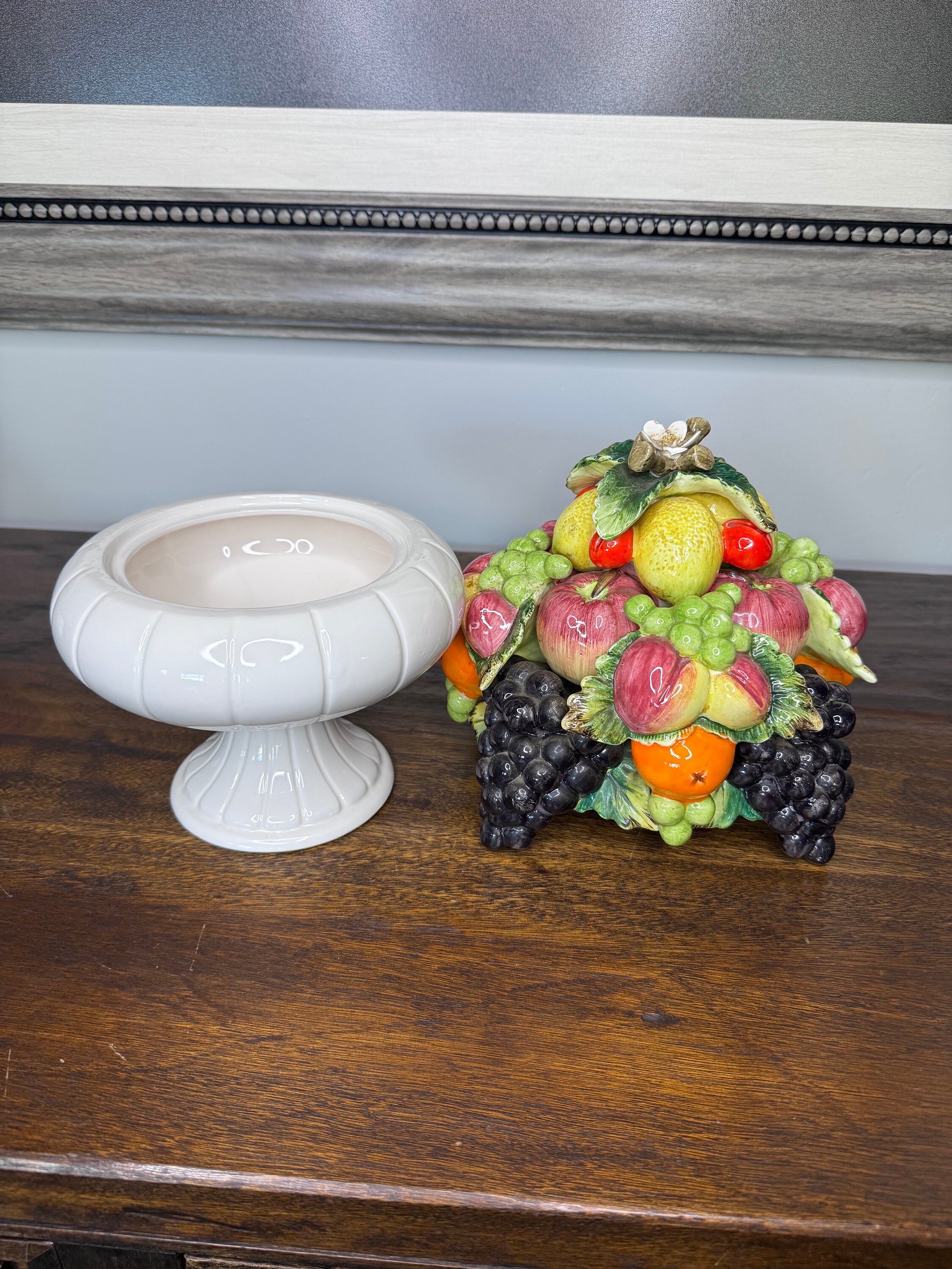 Vintage MCM Italian Ceramic Fruit Bowl Centerpiece - Etsy