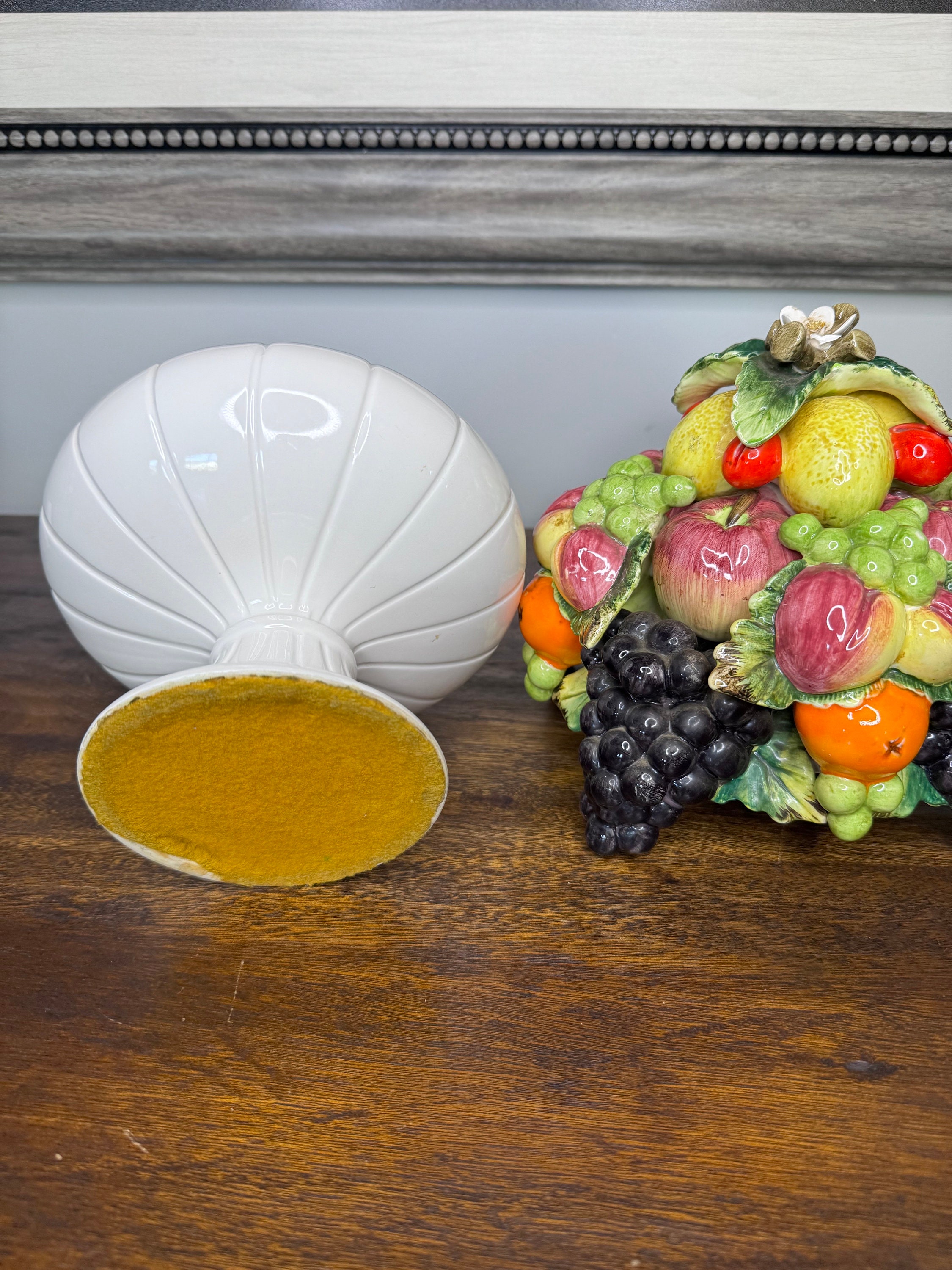 Vintage MCM Italian Ceramic Fruit Bowl Centerpiece - Etsy