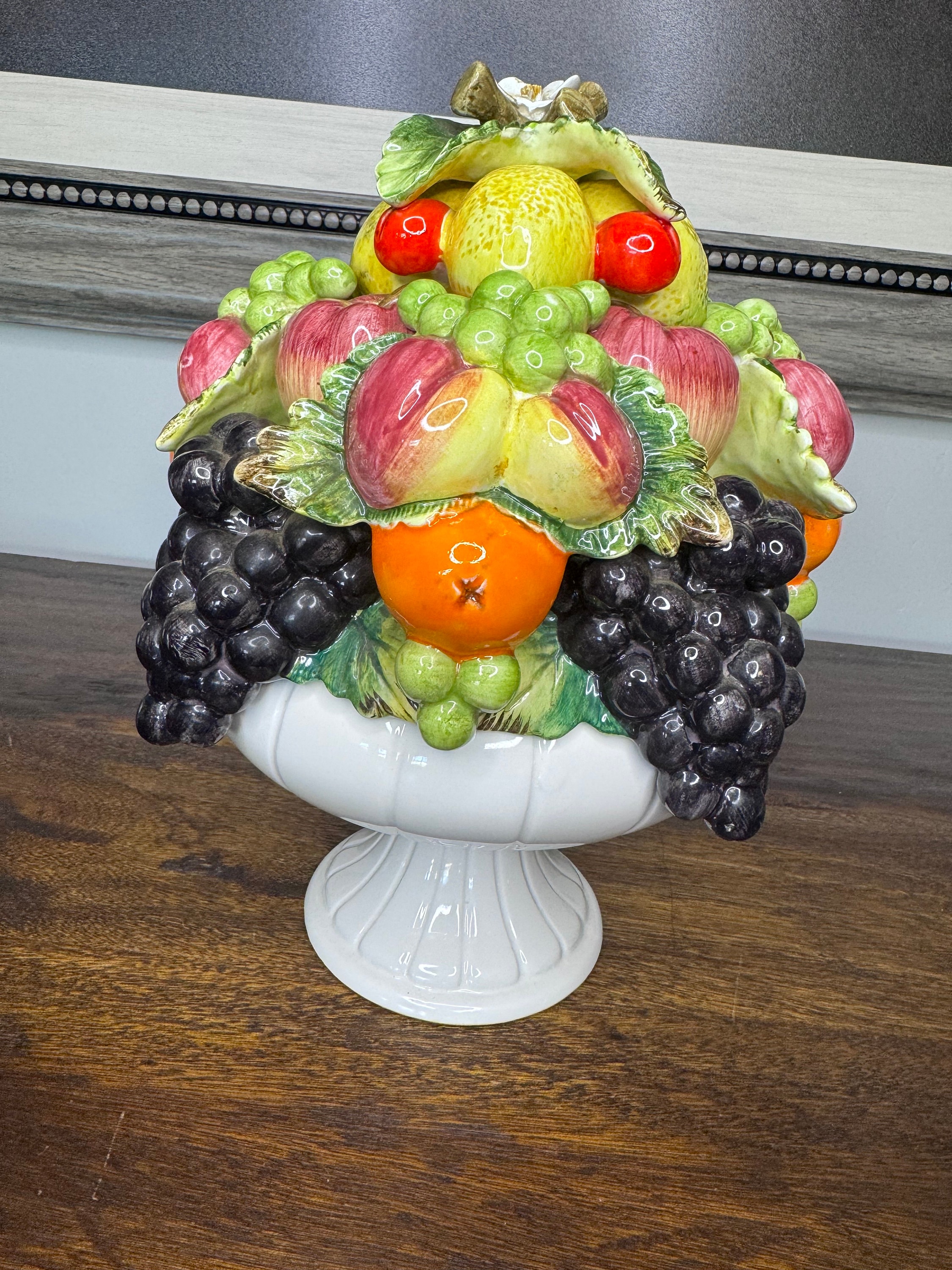 Vintage MCM Italian Ceramic Fruit Bowl Centerpiece - Etsy
