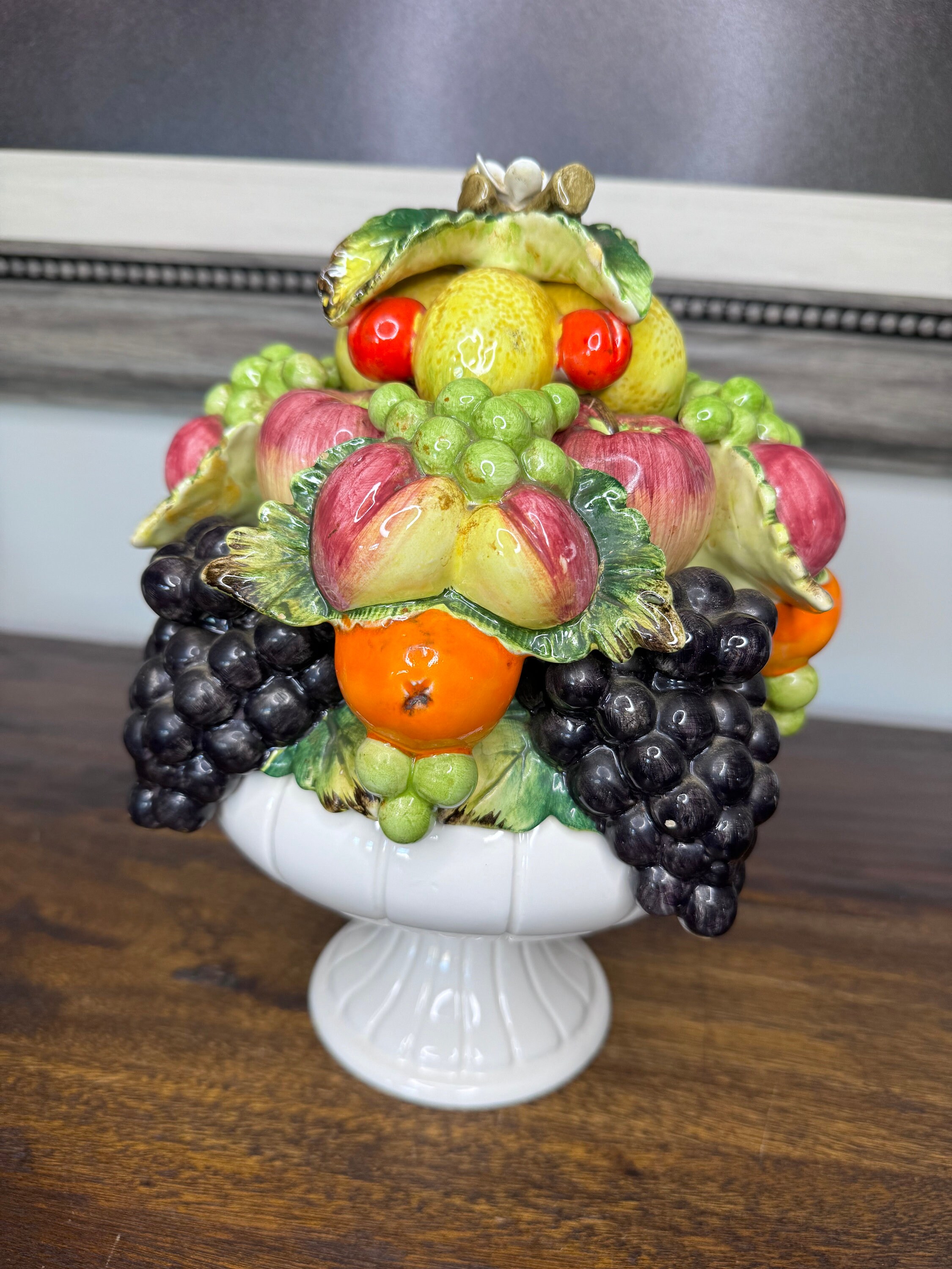 Vintage MCM Italian Ceramic Fruit Bowl Centerpiece - Etsy