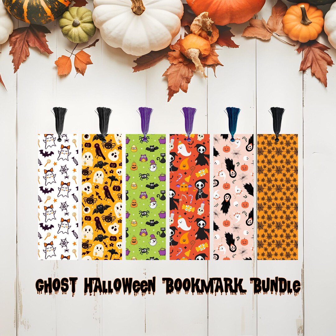 Ghost Halloween Bookmark Bundle, Ghost Bookmarks, Halloween Bookmark ...