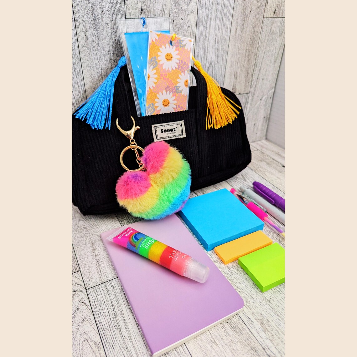 Rainbow Journal Bundle, Journaling Accessories, Black Rainbow Journal ...