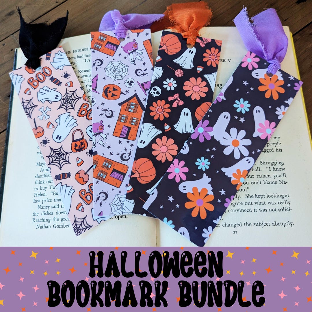 Retro Ghost Bookmark Bundle: Halloween Checkered Bookmarks - Etsy