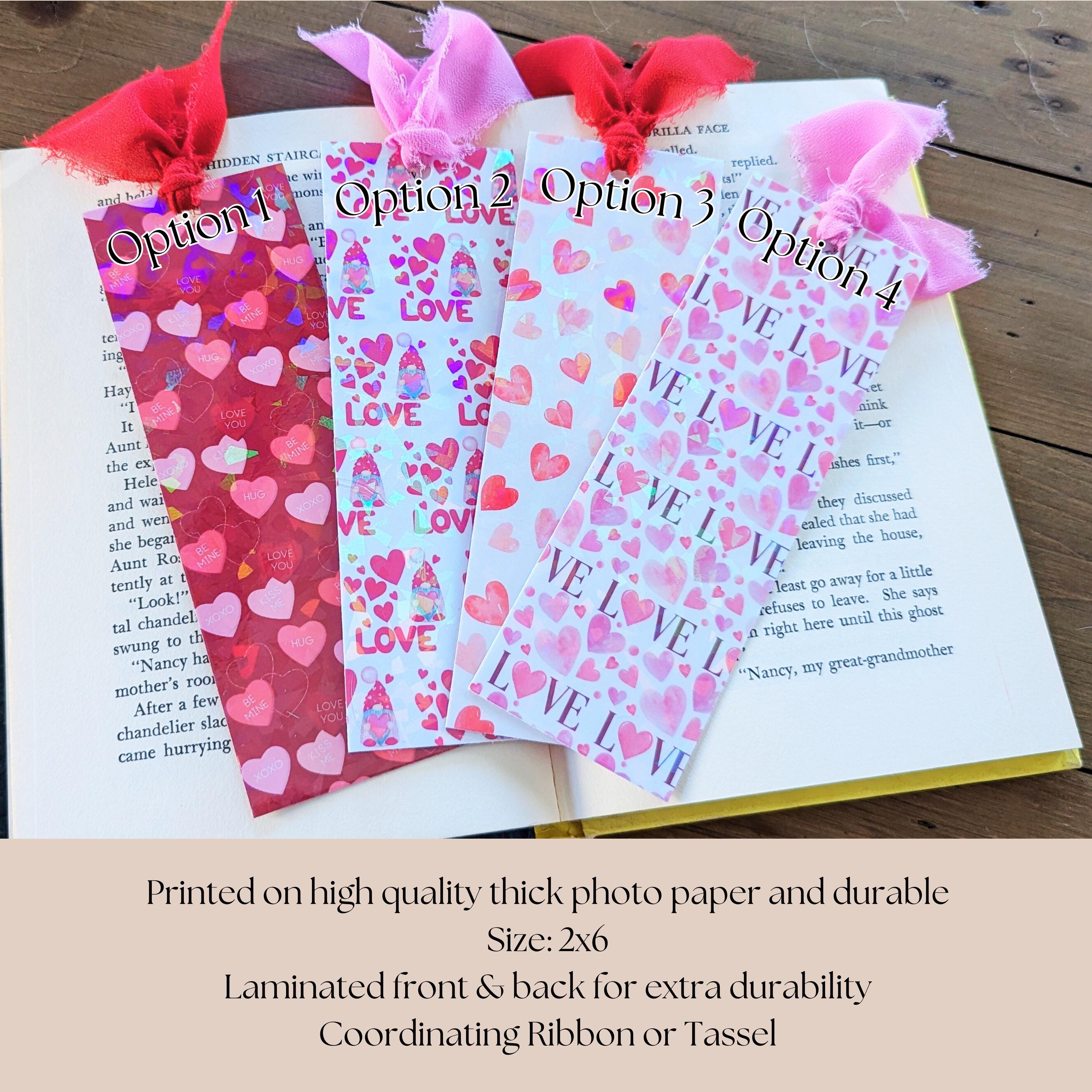Valentine's Day Bookmark Bundle, Heart Bookmark, Red and Pink Bookmark ...