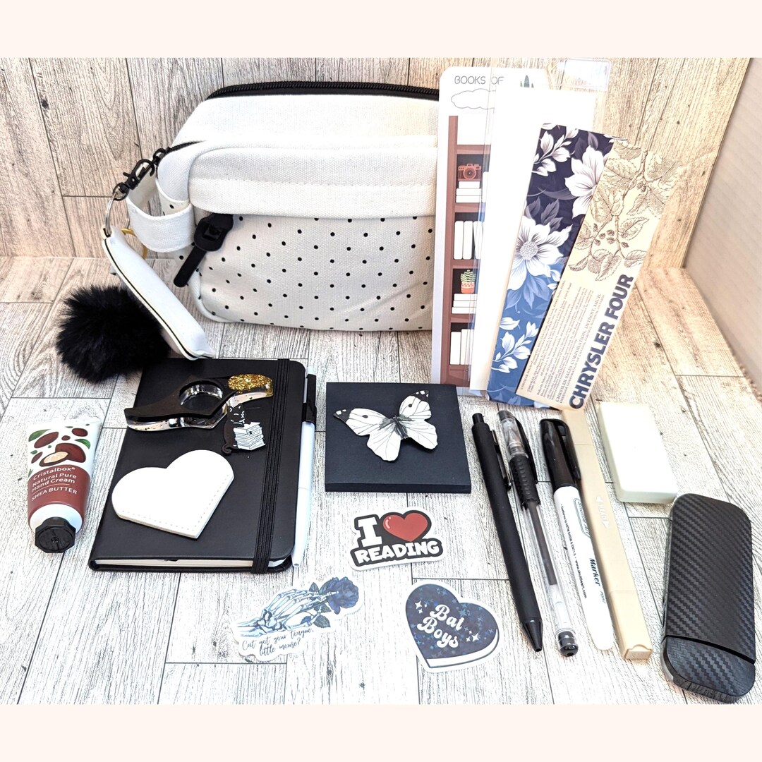 Black & White Polka Dot Journal Bundle, Journal Bundle, Bookish Journal ...
