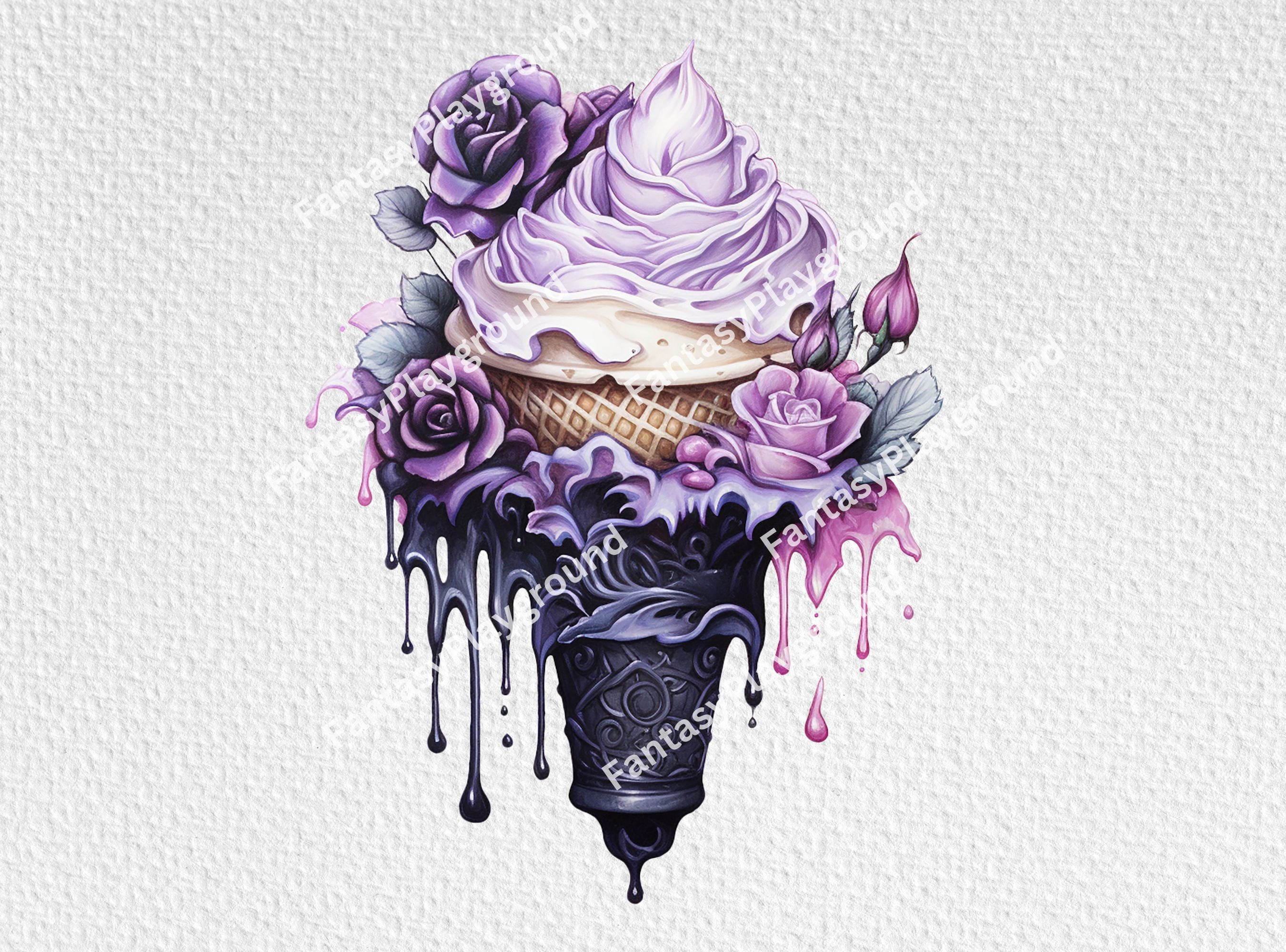 Goth Style Food Clipart Bundle - Dark Watercolor Gothic Delicacies - 16 ...