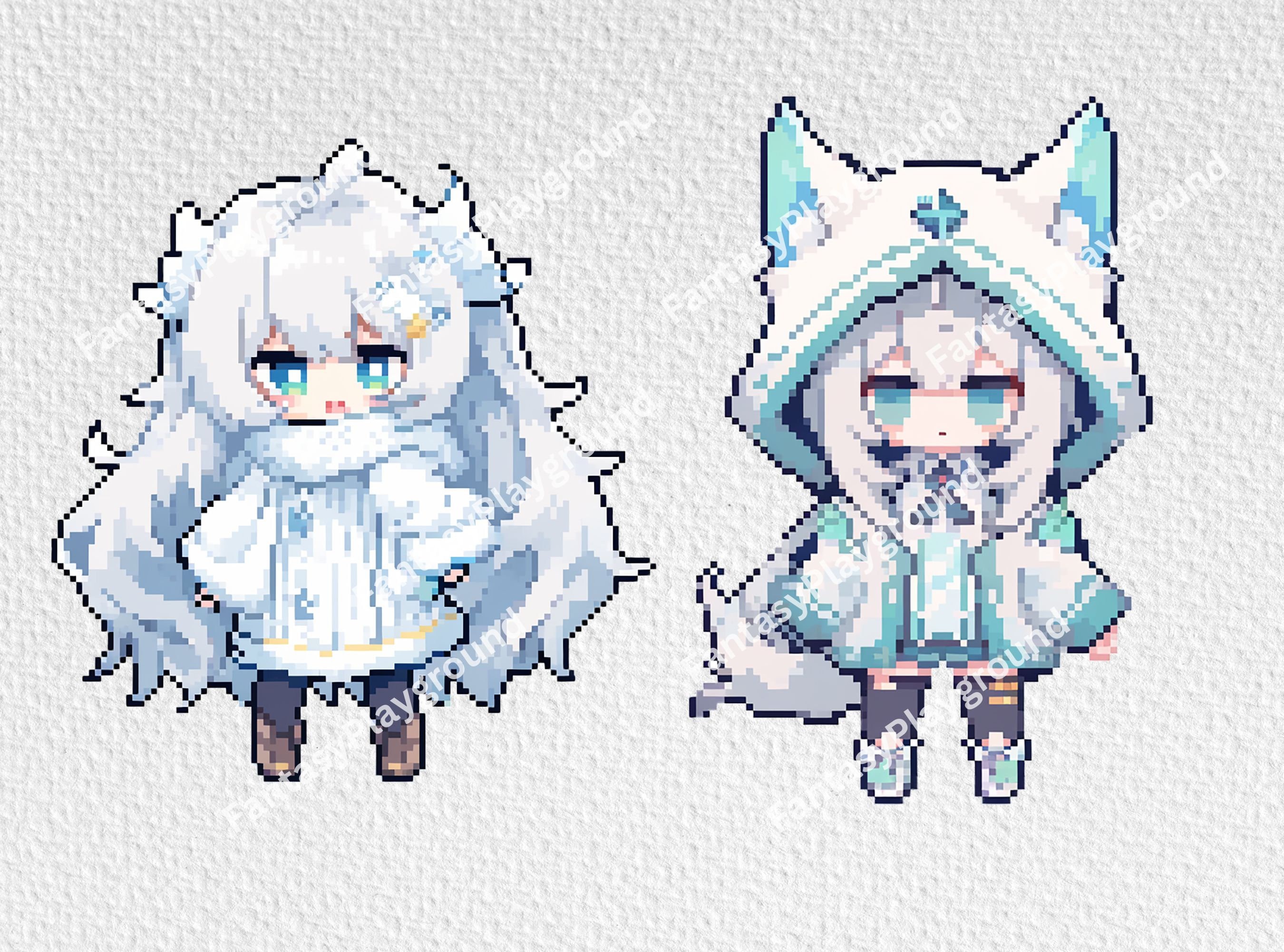 Pixel Pals Clipart Bundle - Cute Anime Pixel Art - 35 Transparent ...