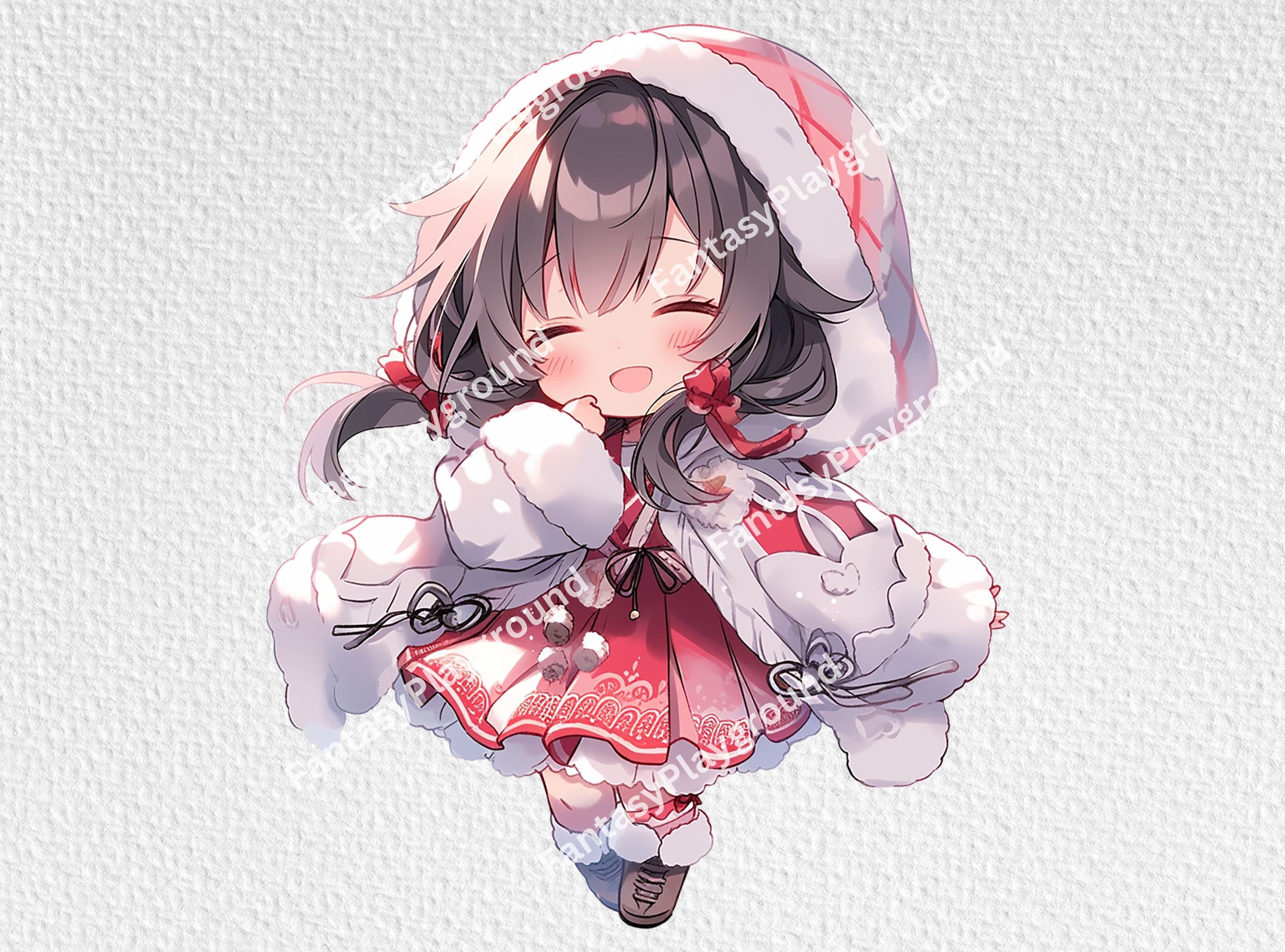 Anime Chibi Clipart Bundle 2 Cute and Festive Characters 16 Transparent ...