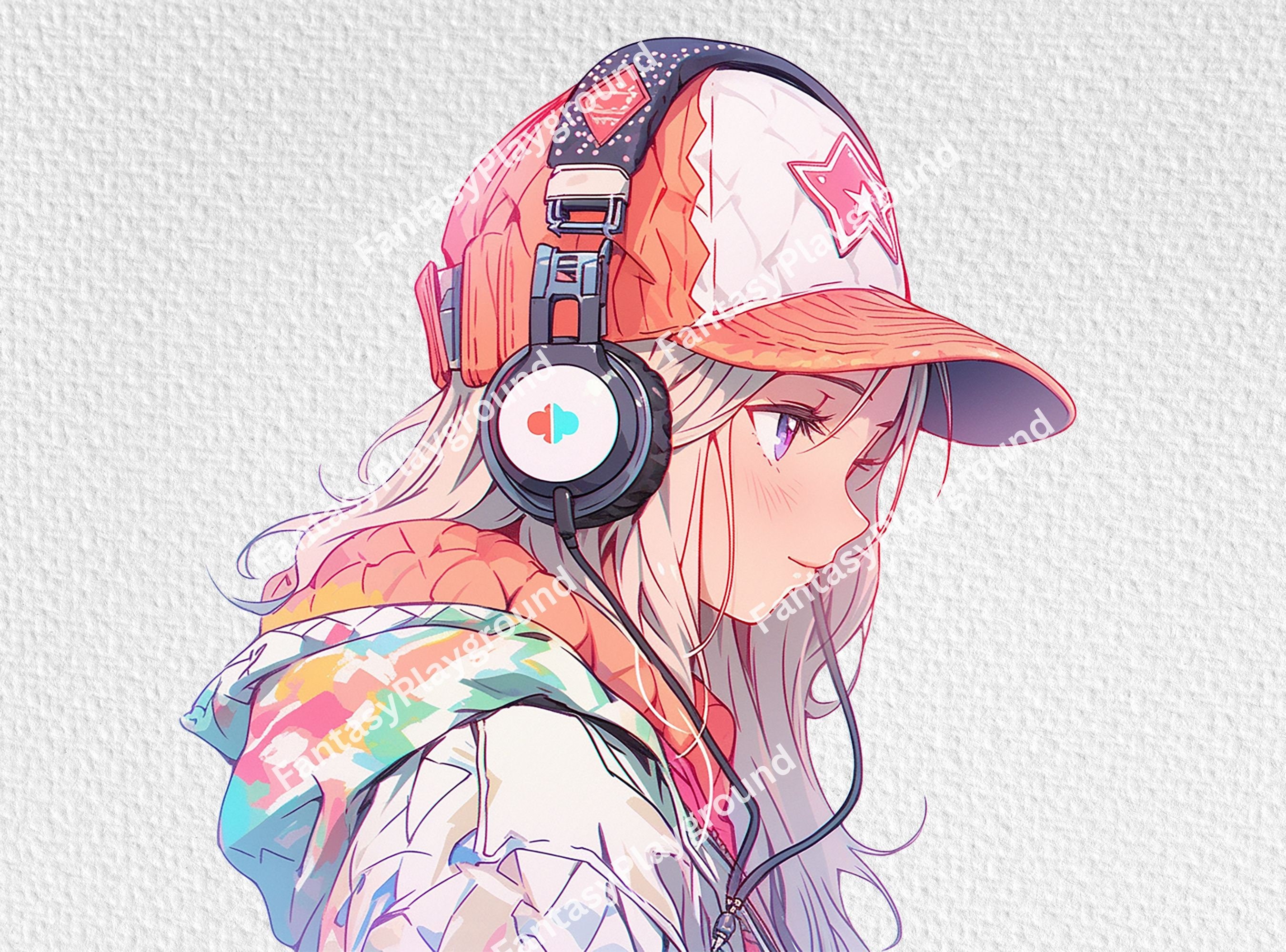 Lofi Style Anime Girl Clipart 10 Chill and Colorful Characters ...