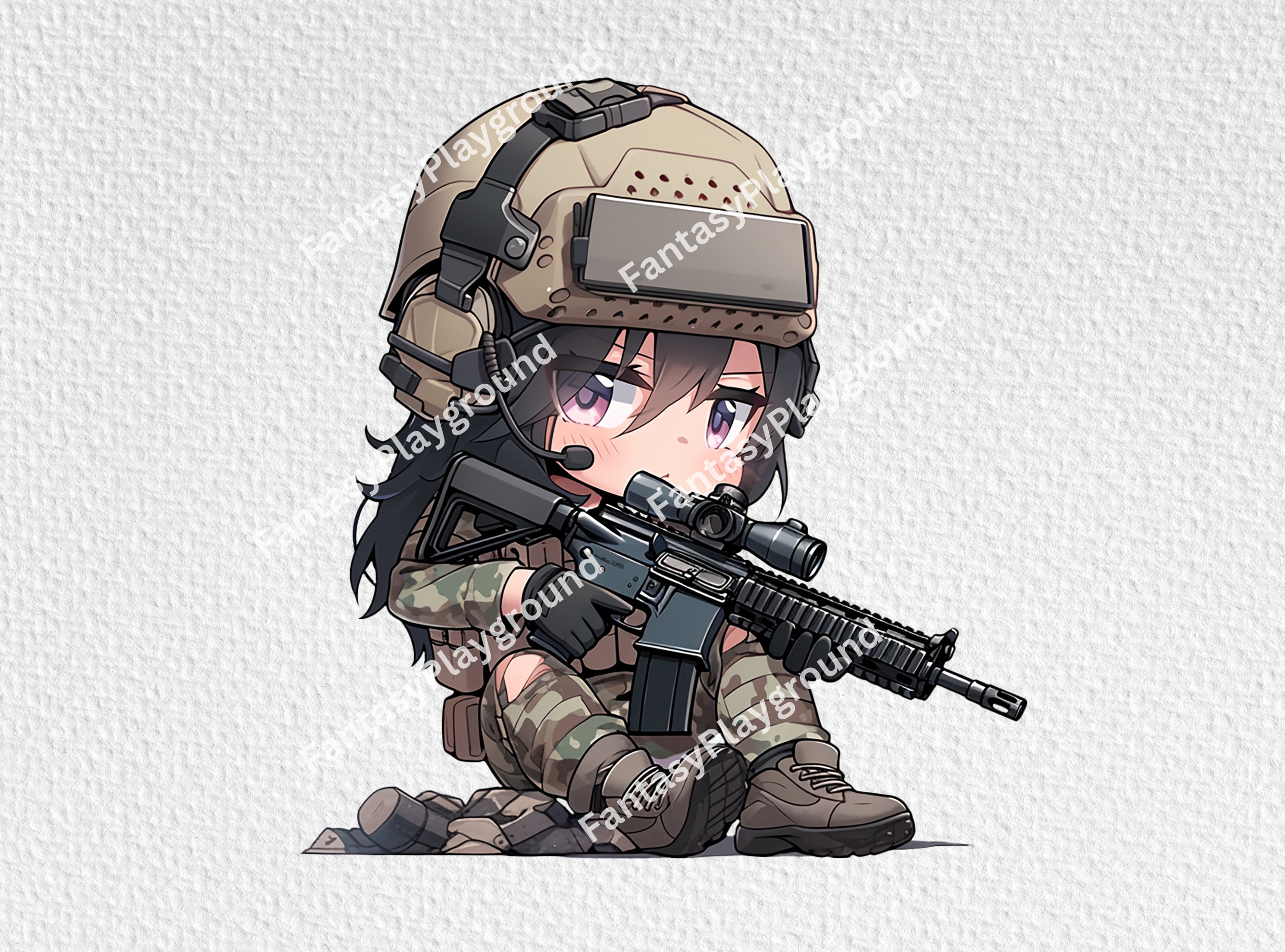 Frontline Chibi Clipart Bundle - Kawaii and Fierce Military Women - 25 ...