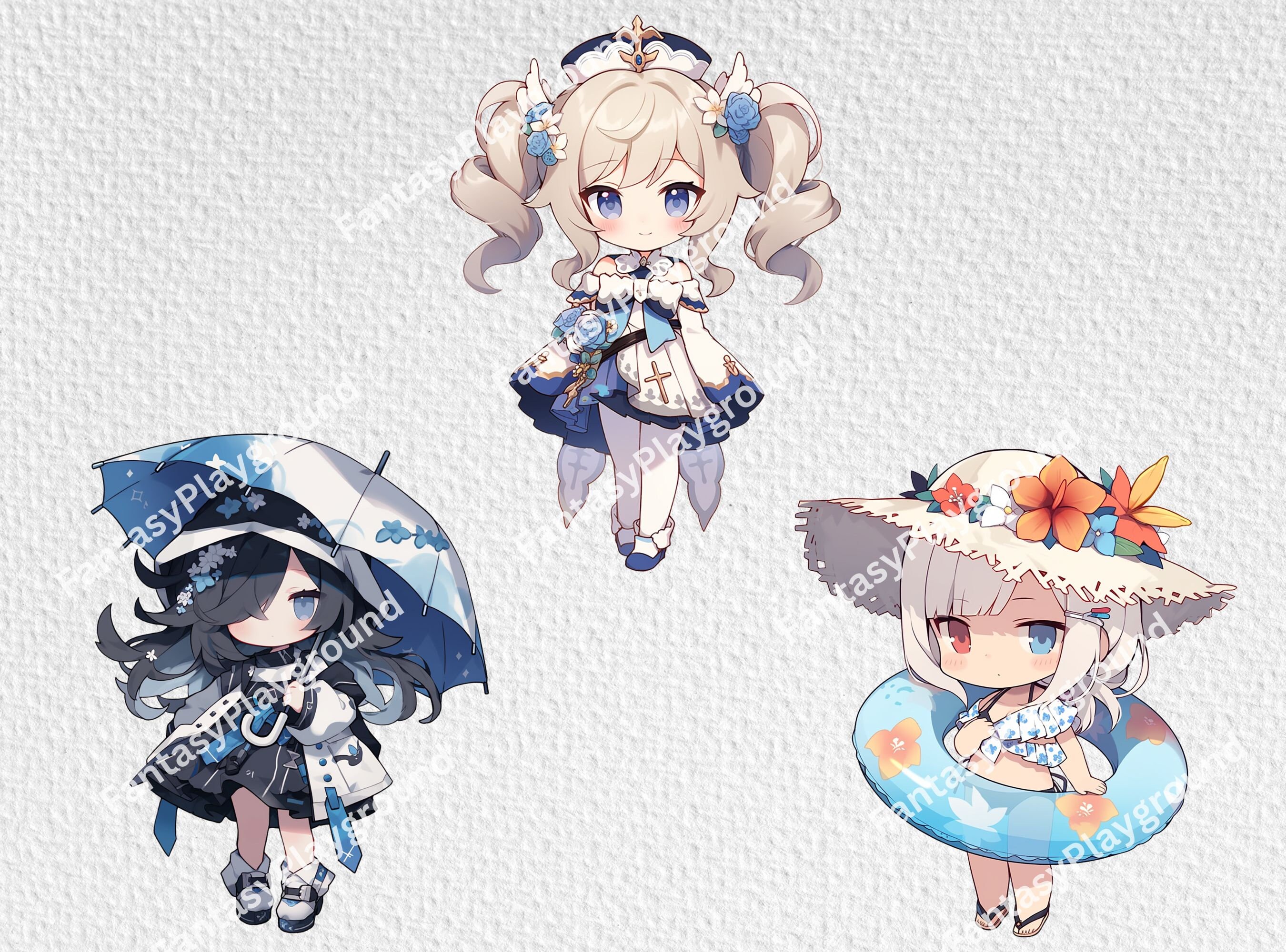 Anime Chibi Clipart Bundle 2 - Cute and Festive Characters - 16 ...