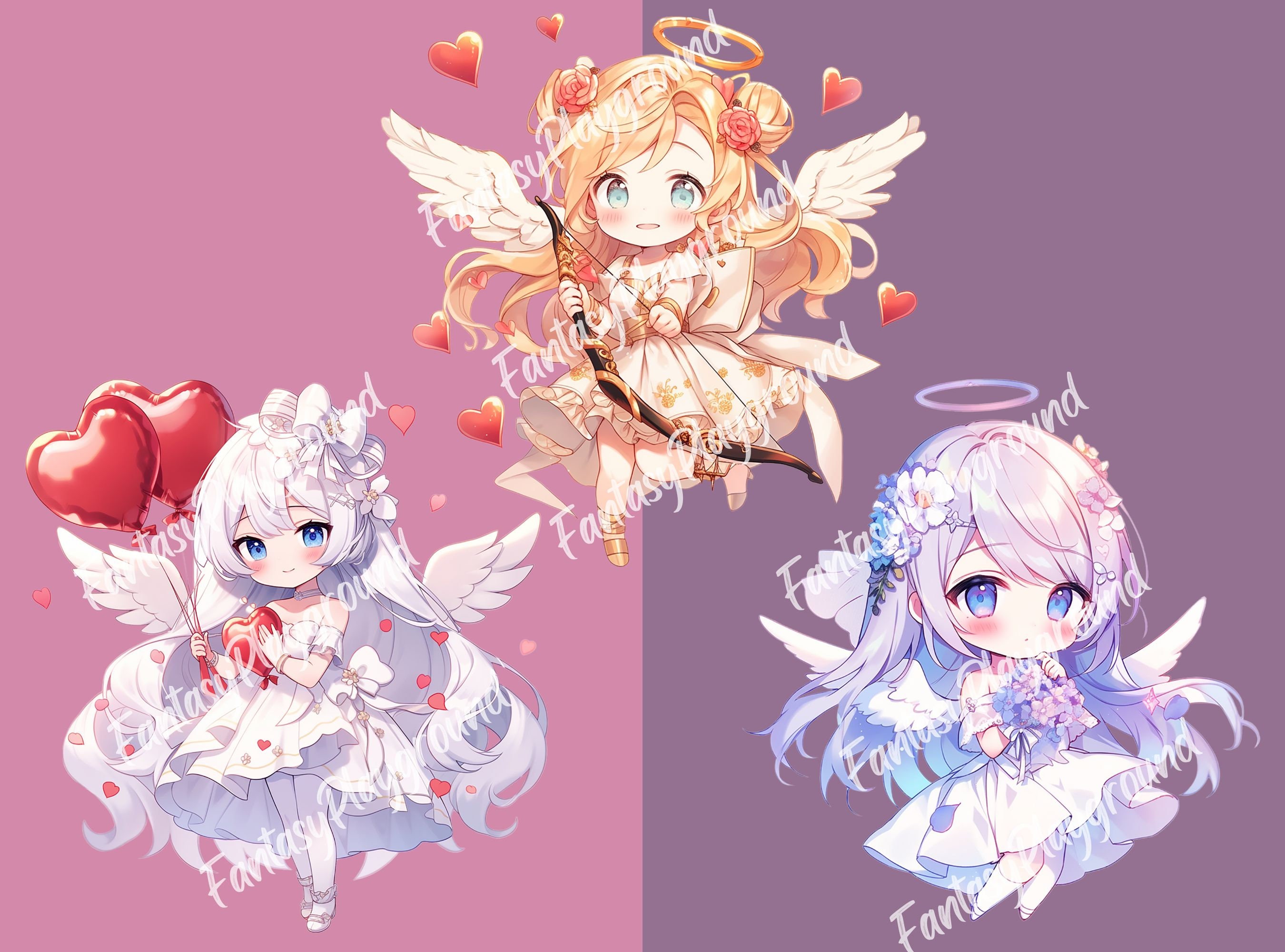 Chibi Valentine Clipart Pack - Kawaii Bundles of Affection! - 10 + 4 ...