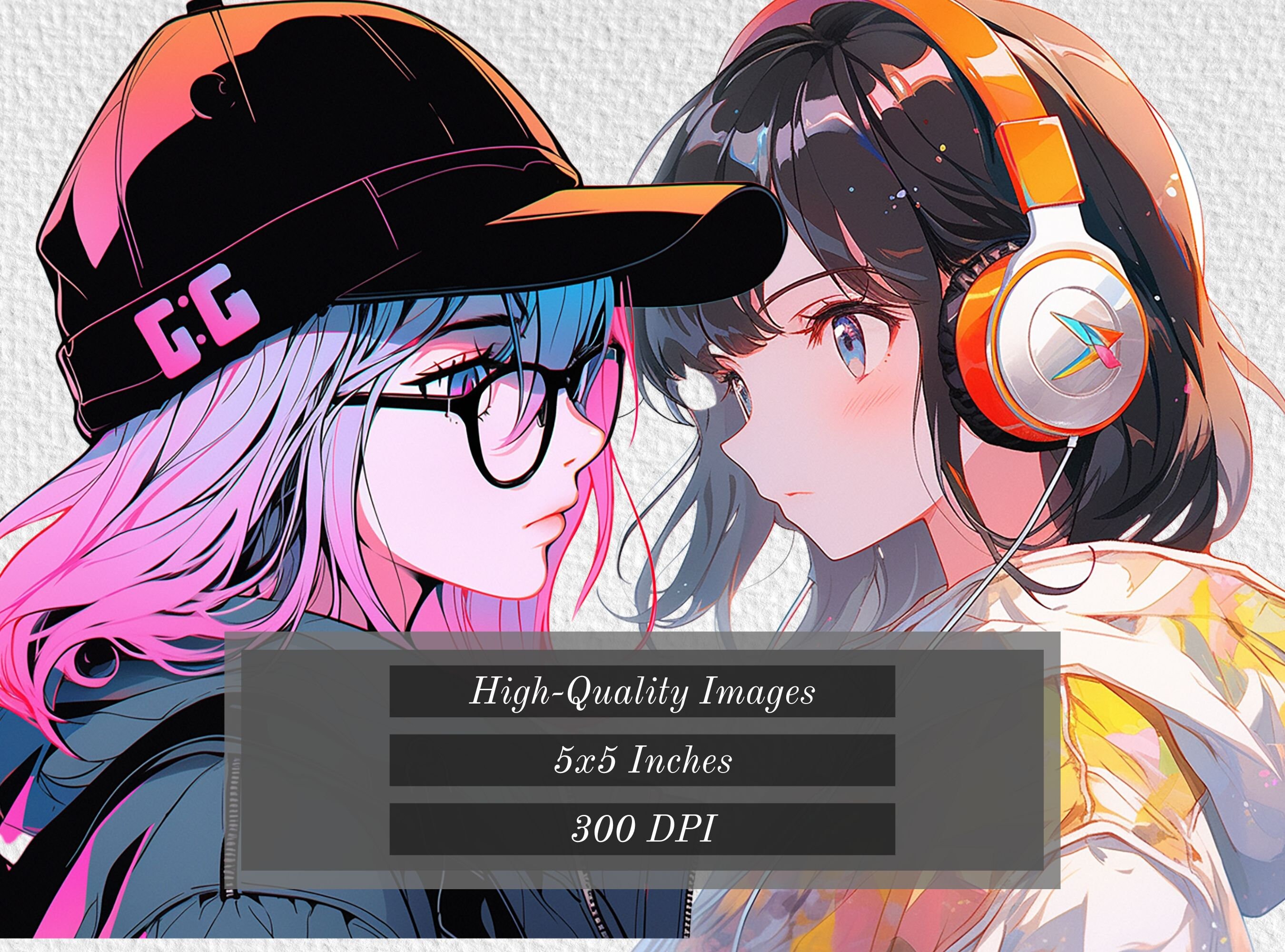 Lofi Style Anime Girl Clipart - 10 Chill and Colorful Characters ...