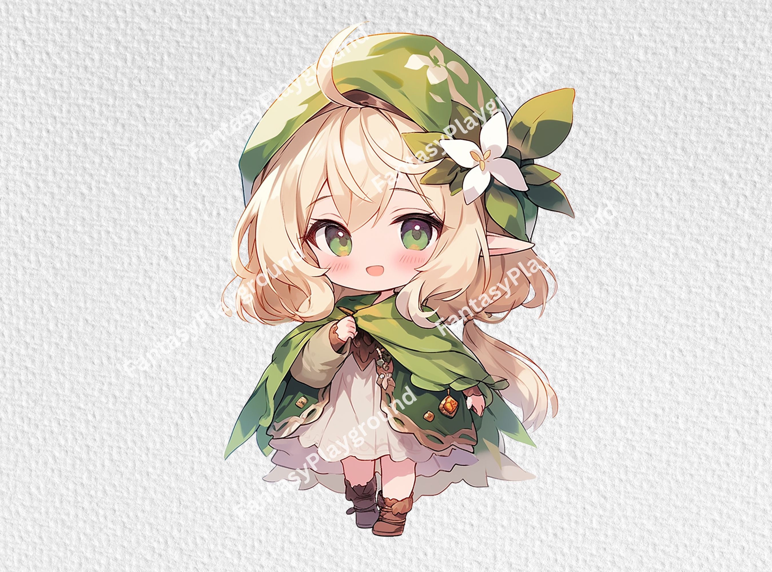 Anime Chibi Clipart Bundle 2 Cute and Festive Characters 16 Transparent ...