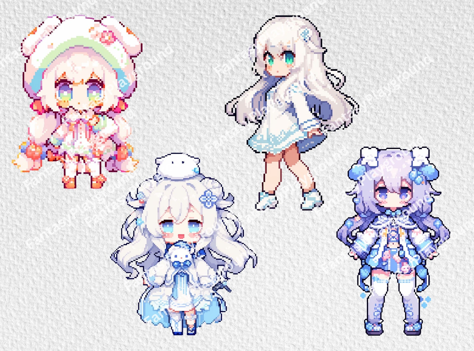 Pixel Pals Clipart Bundle - Cute Anime Pixel Art - 35 Transparent ...