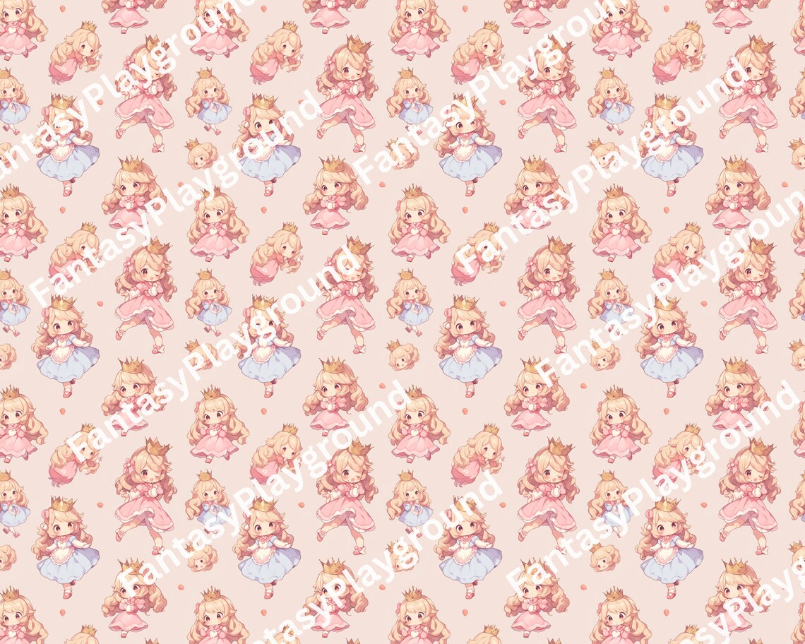 CUTE CHIBI ART Chibi Anime Seamless Pattern Printable Digital Paper ...