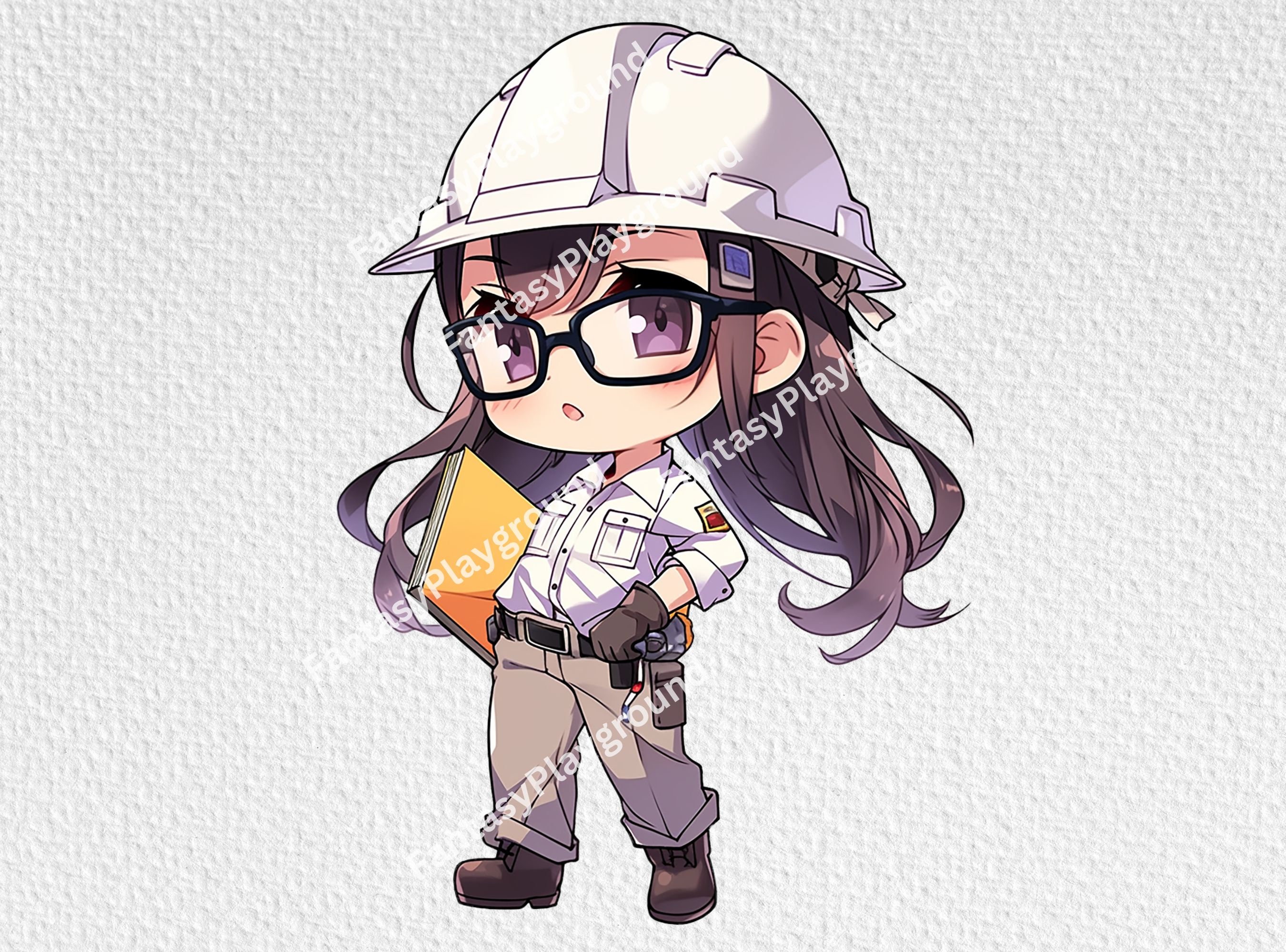 Chibi Contractor Clipart Bundle Cute and Intelligent Engineers 20 ...