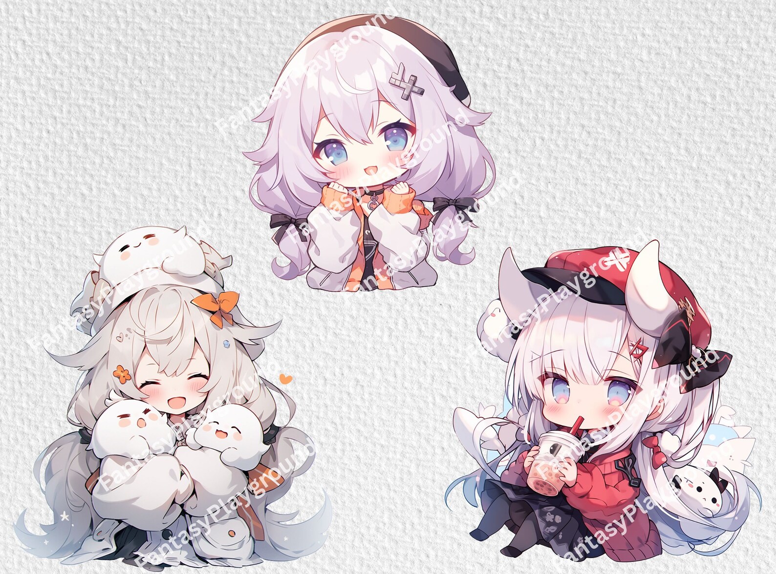 Chibi Pals Clipart Bundle Cute and Cuddly Characters 20 Transparent ...