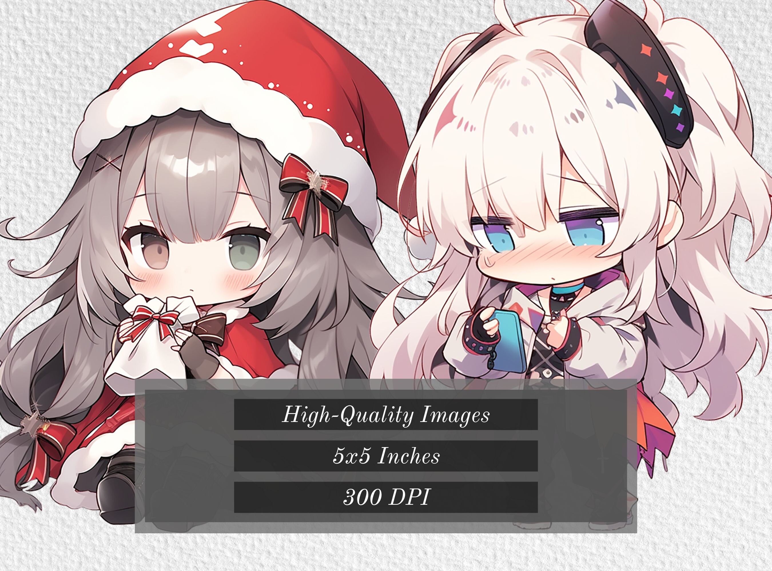 Anime Chibi Clipart Bundle 2 - Cute and Festive Characters - 16 ...