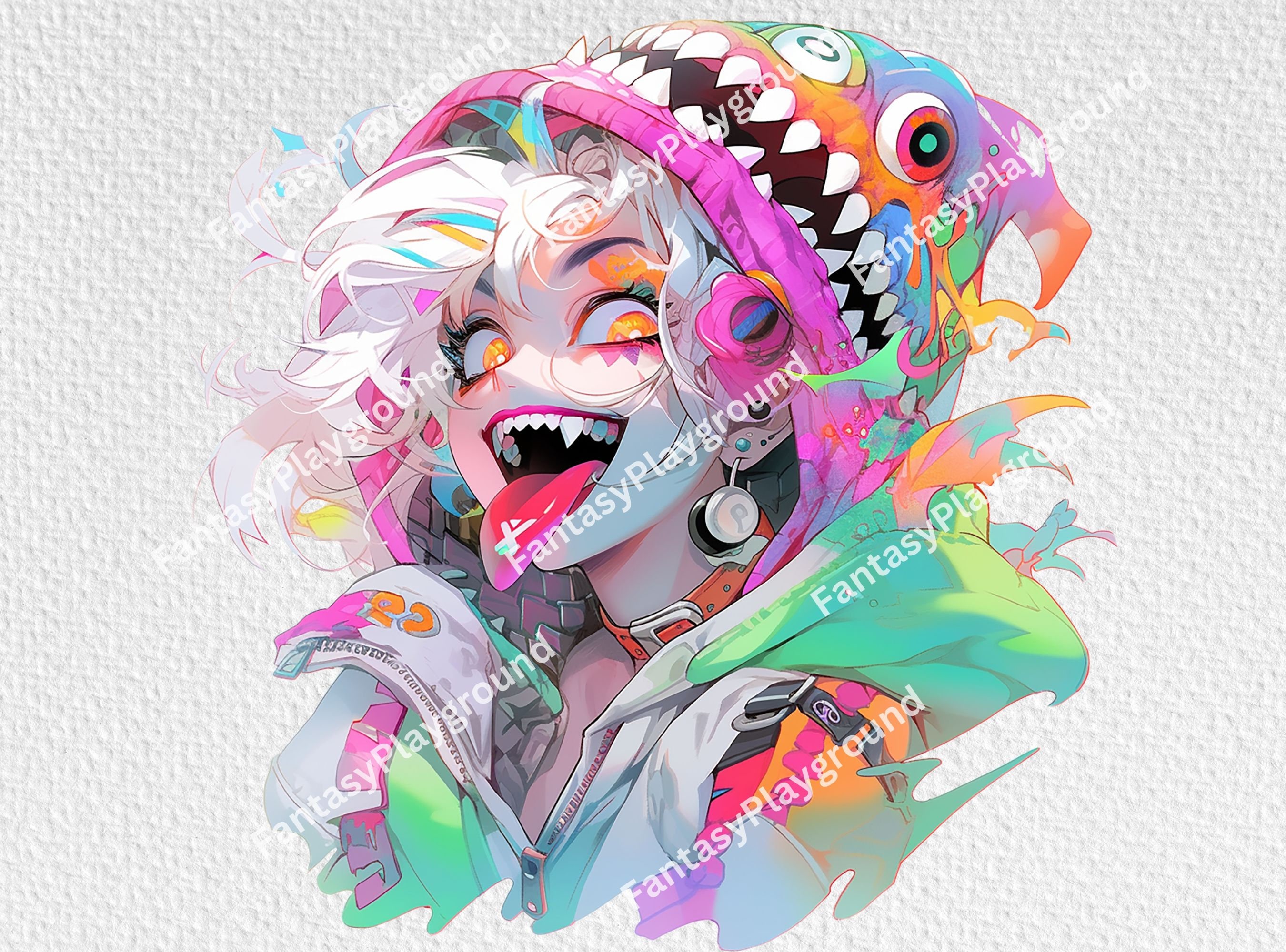 Punk Monster Anime Girls Clipart Bundle - 20 Quirky and Fun Characters ...