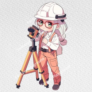 Chibi Contractor Clipart Bundle - Cute and Intelligent Engineers! - 20 ...