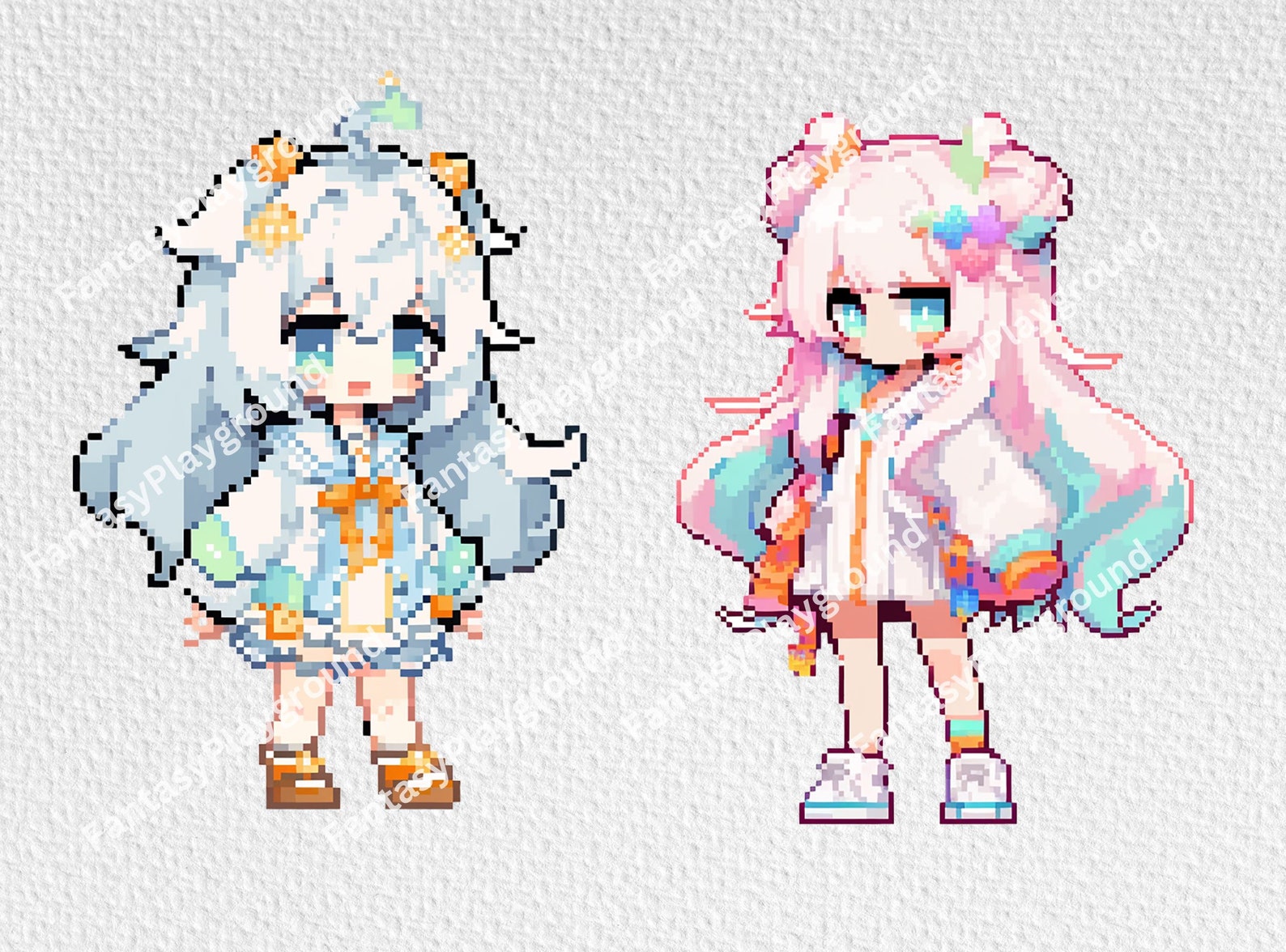 Pixel Pals Clipart Bundle - Cute Anime Pixel Art - 35 Transparent ...