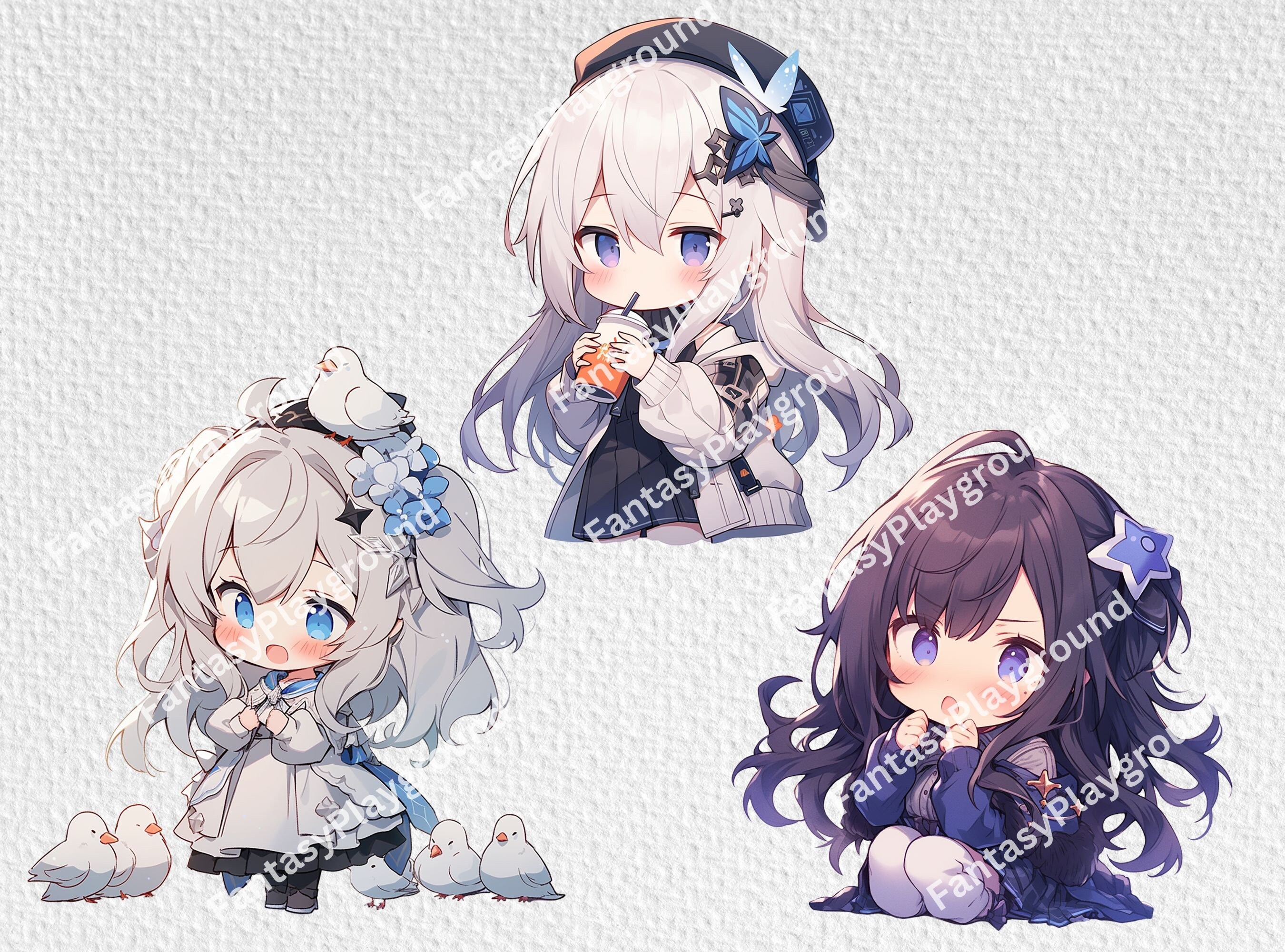 Chibi Pals Clipart Bundle Cute and Cuddly Characters 20 Transparent ...