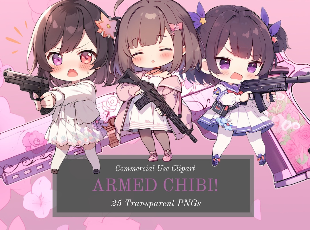 Armed Chibi Clipart Bundle - Digital Protectors Ready for Anything ...